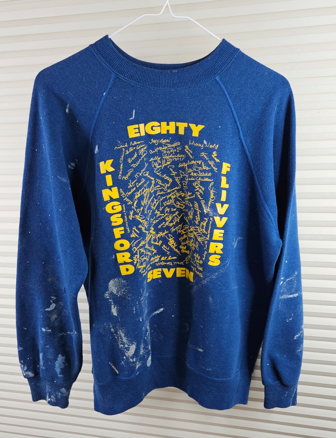 1987 Paint Splattered Men's Large Crewneck - Etsy