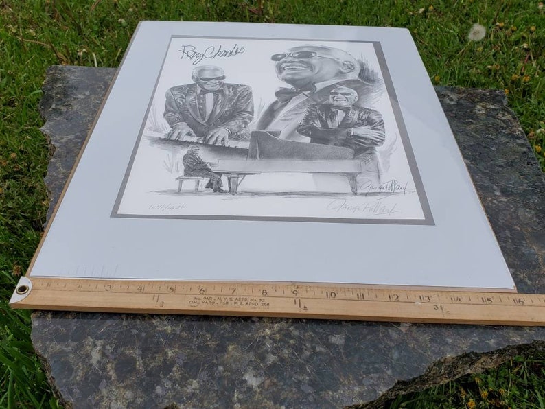 Antique AUTOGRAPHED Ray Charles Print Illustrated by George - Etsy UK