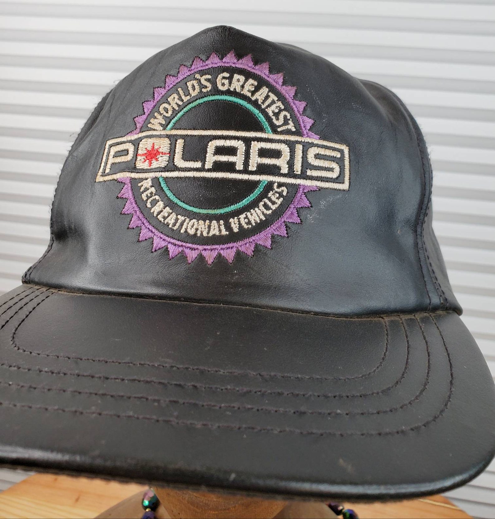 RARE 80's Leather Polaris Cap. Antique Hat. Good Condition With Minor ...