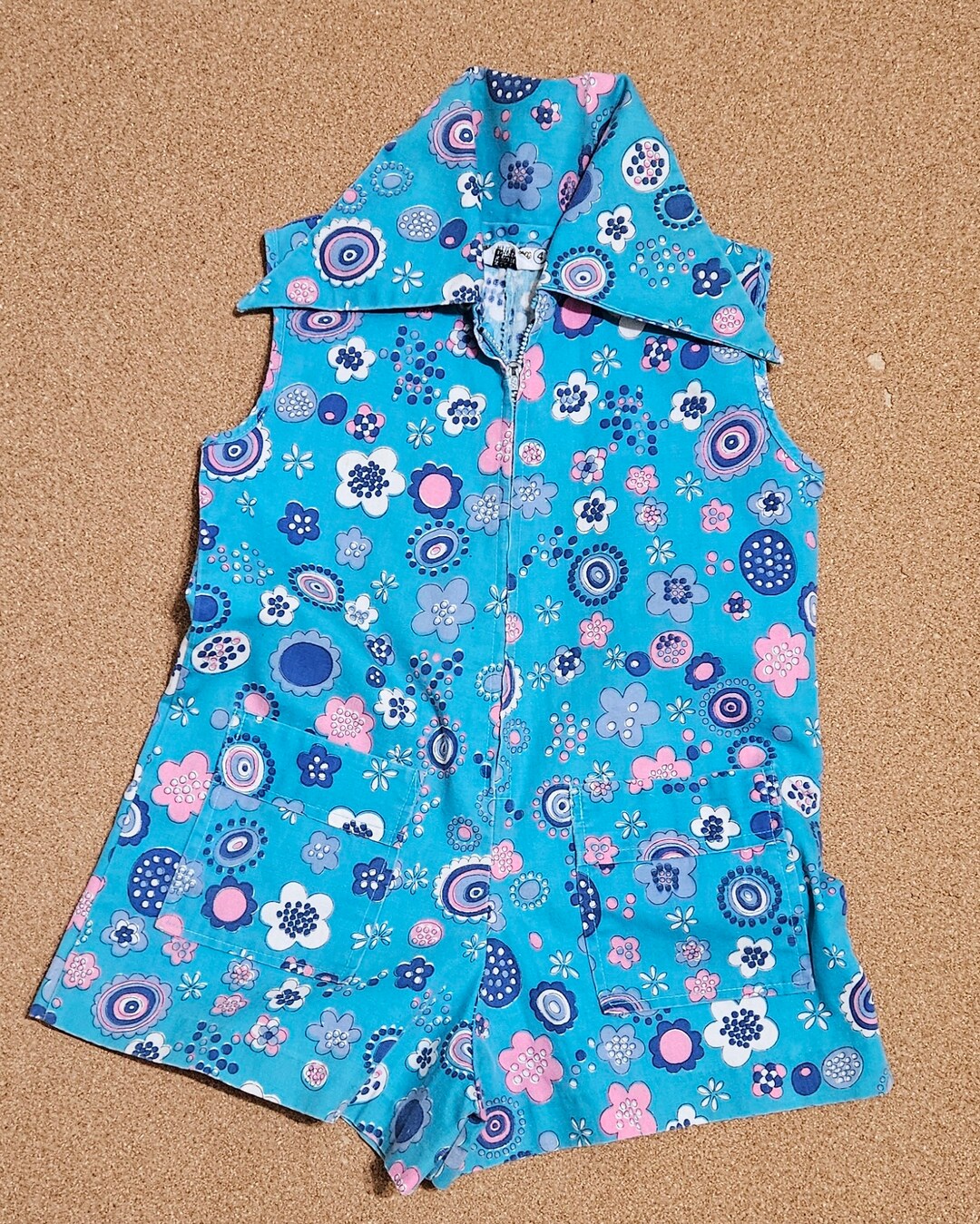 1960's/70's Girl's Size 4 Toddler Funky Floral Romper - Etsy