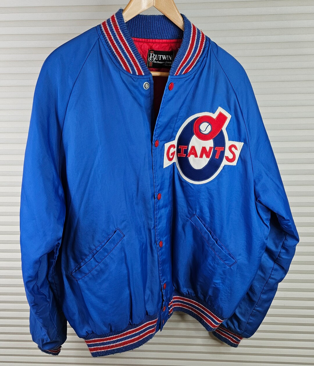 1980's Giants Butwin Bomber Jacket. Button Up. - Etsy