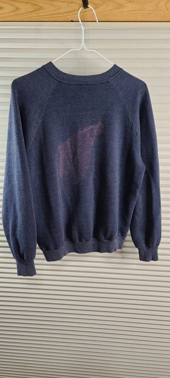 Sheep Themed 1980's Bleach Stained Large Unique Sweat… - Gem
