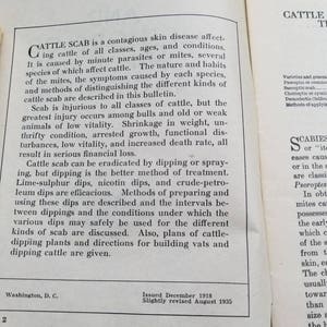 1935 Cattle Scab and Method of Control and Eradication Booklet. Farmer ...