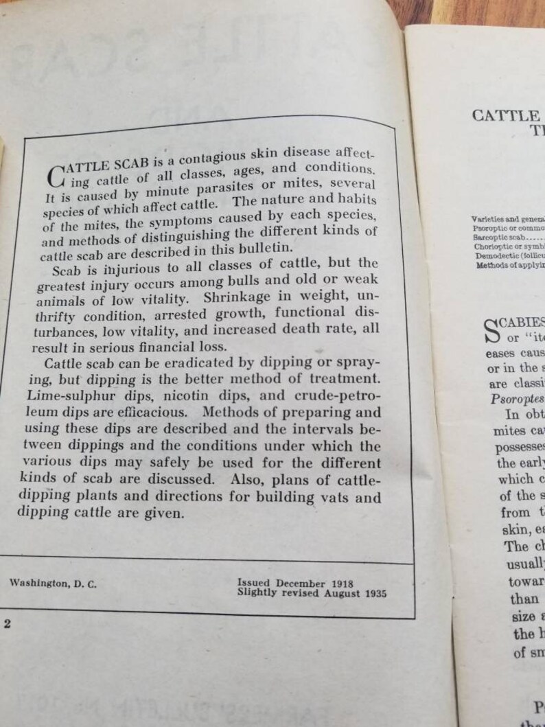 1935 Cattle Scab and Method of Control and Eradication - Etsy