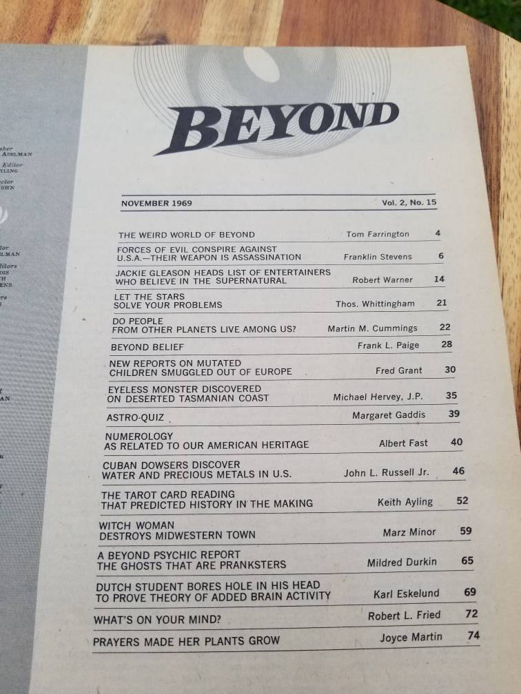 November 1969 Very Rare 'beyond' Ethereal Supernatural Psychological ...