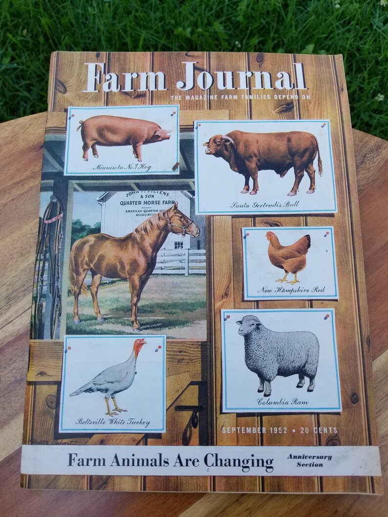 1952 September. Farm Journal Magazine. 'Farm Animals Are | Etsy