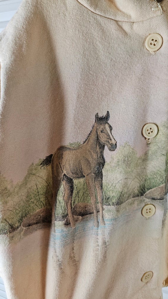 Vintage 4T 90's Horses Drinking Water Graphic All Ove… - Gem