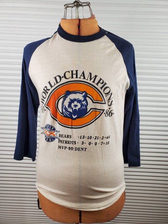 1986 Chicago Bears World Championship 3/4 Sleeve Thin… - Gem