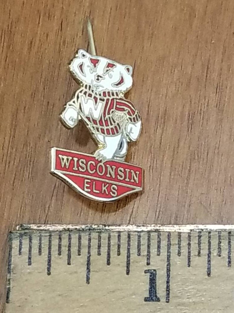 Antique Bucky the Badger Wisconsin Elks Club Collectible Pin. Hippity ...