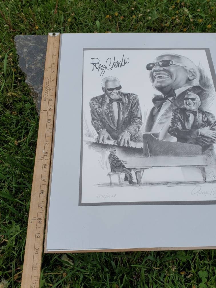 Antique AUTOGRAPHED Ray Charles Print Illustrated By George | Etsy