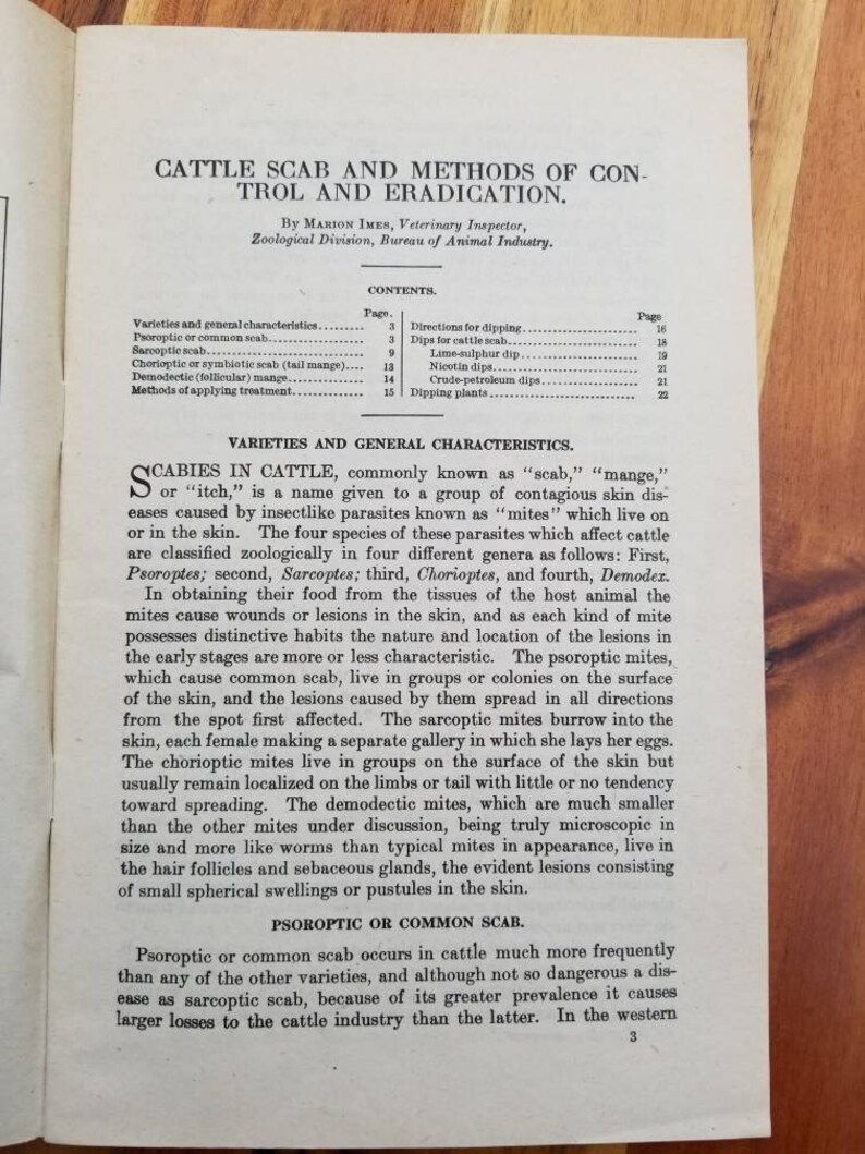 1935 Cattle Scab and Method of Control and Eradication - Etsy