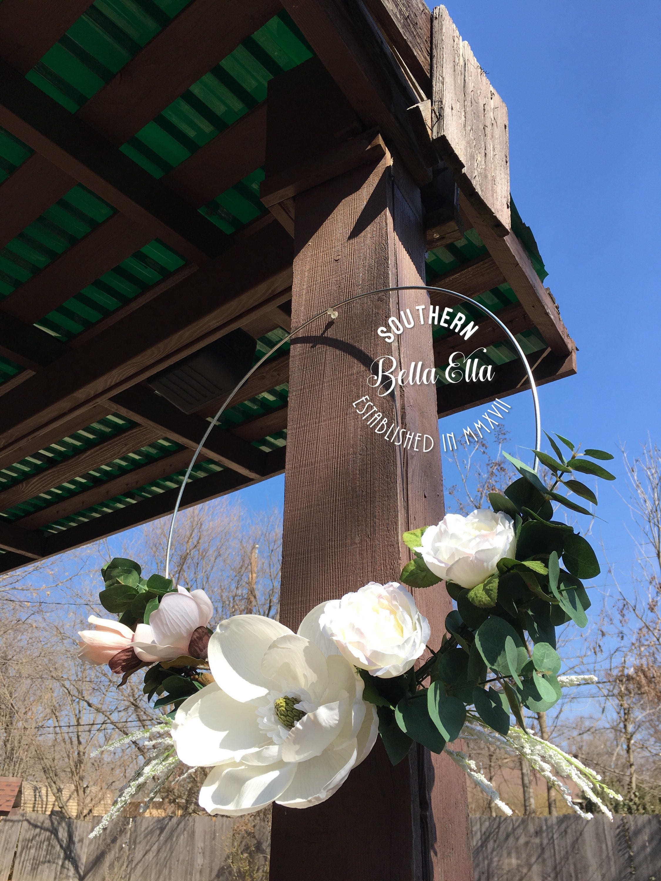 Modern Floral Hoop Wreath {large Size} - Etsy