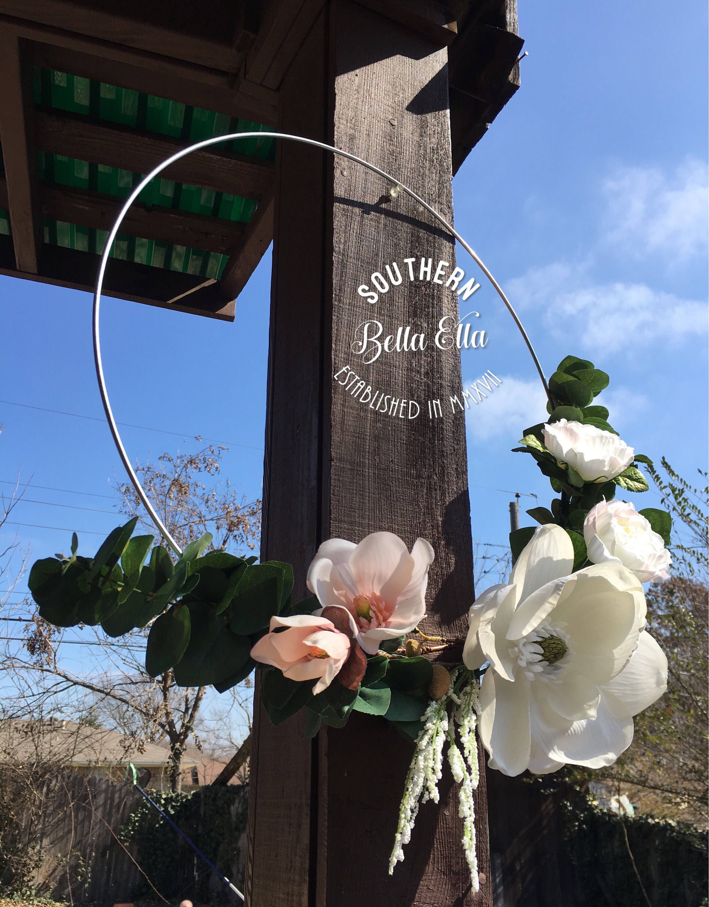 Modern Floral Hoop Wreath {large Size} - Etsy