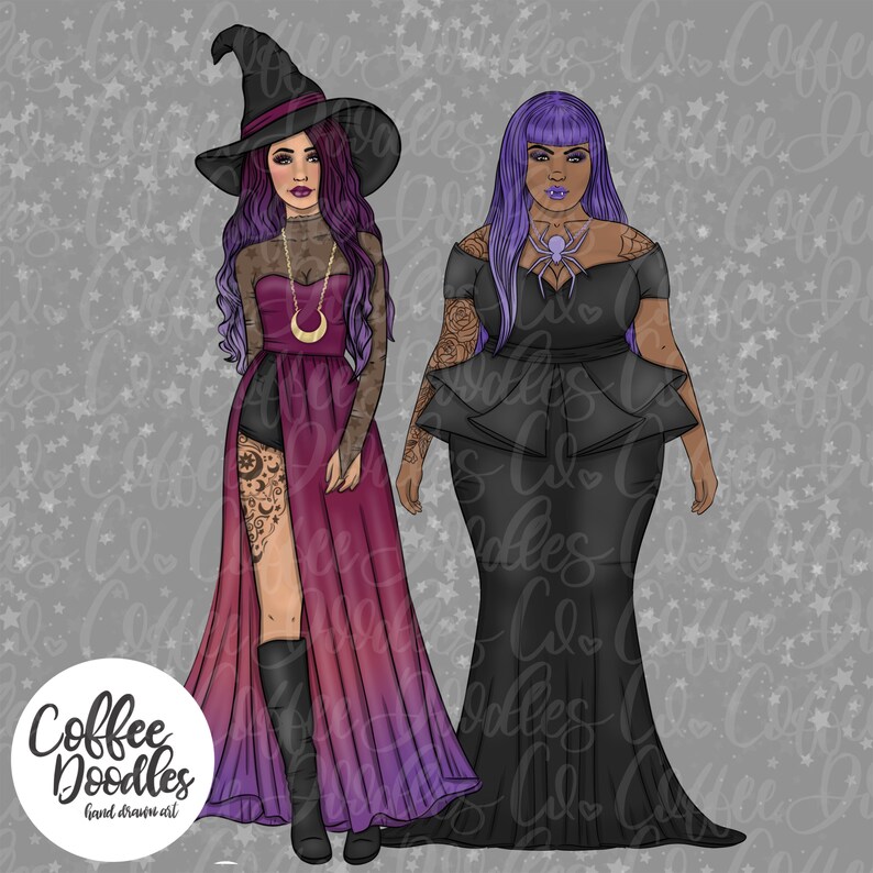 Purple Boo Collection Inspired Inspired Clipart Fashion Girl | Etsy