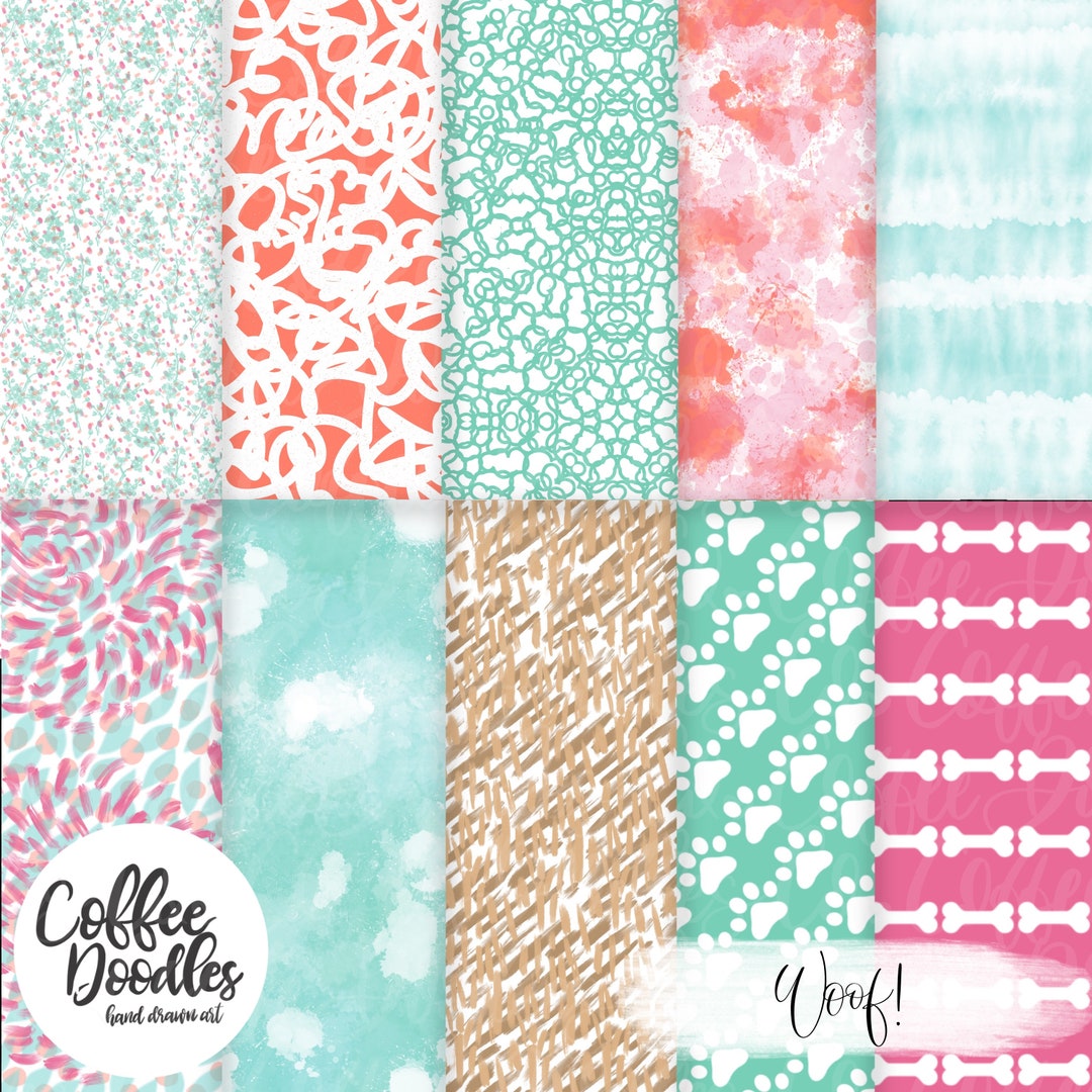 Woof Collection Inspired NOT SEAMLESS Inspired Digital Paper Pack Art ...
