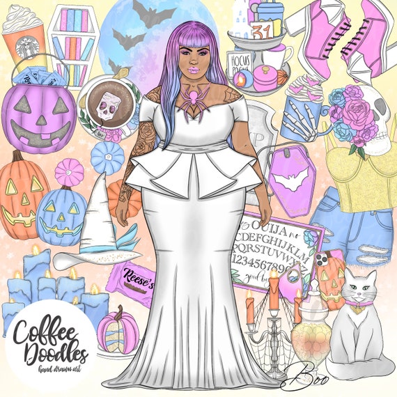 Pastel Boo Collection Inspired Inspired Clipart Fashion Girl | Etsy
