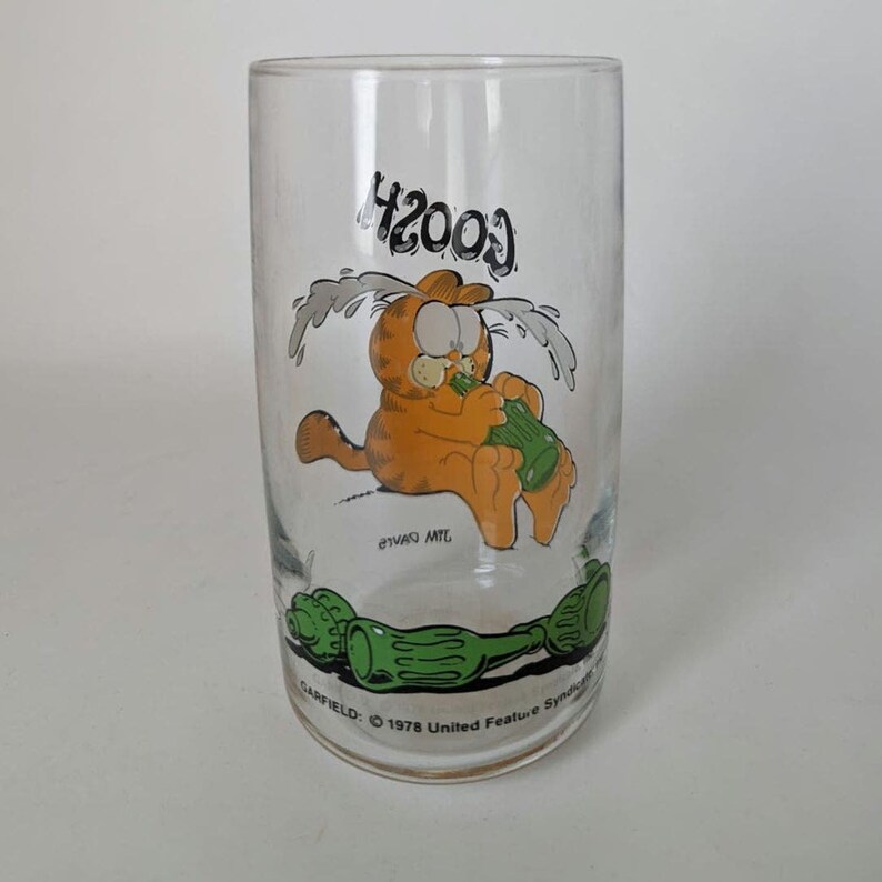1978 Garfield Goosh Drinking Glass Vintage Juice Cup 80s Kids 70s Jim ...