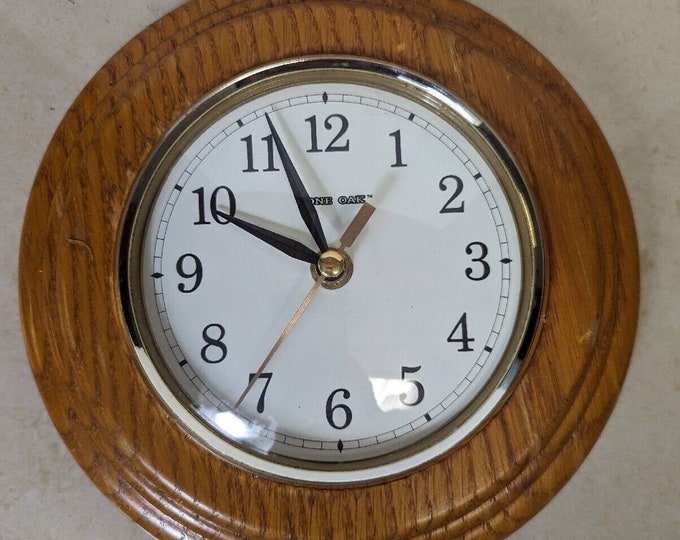 Lone Oak Wall Clock Round Vintage 70s 80s Retro Kitchen Decor Prop Set ...