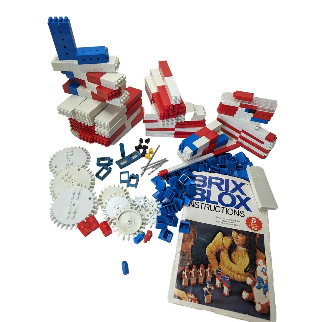 Sears Brix Blox Construction Set Vintage Learning Toys Gears ...