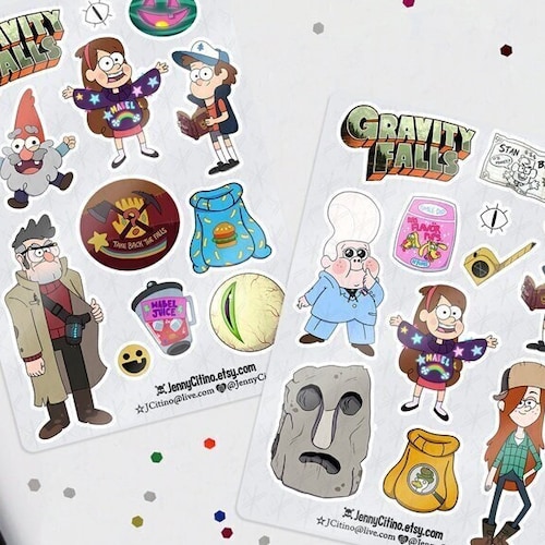 MINI SET Gravity Falls Inspired Sticker Sheet 1. Illustration - Etsy