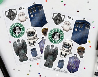 Doctor Who Inspired Sticker Sheet. Illustration Planner | Etsy
