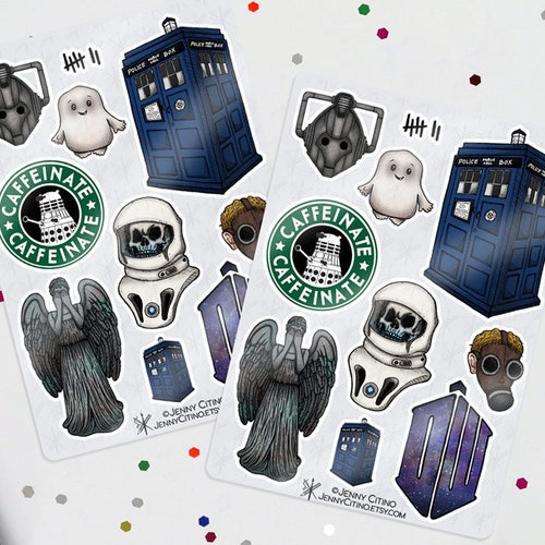 Doctor Who Inspired Sticker Sheet. Illustration Planner - Etsy