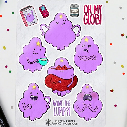 Lumpy Cloud Oh My Glob Waterproof 4x4 Inch Vinyl Sticker | Etsy