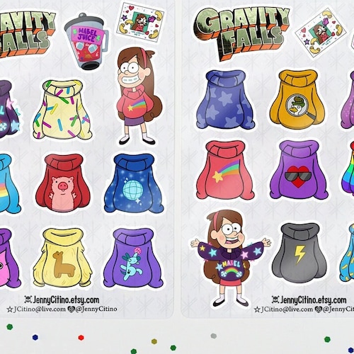 MINI SET Gravity Falls Inspired Sticker Sheet 1. Illustration - Etsy