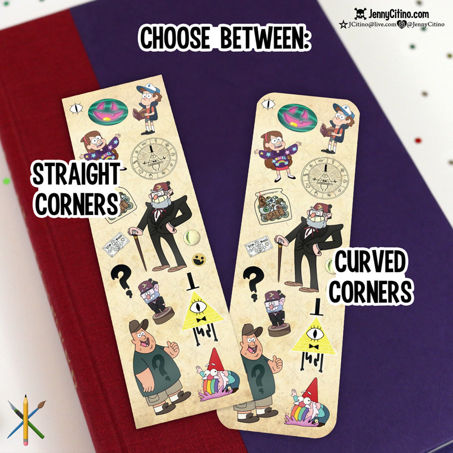 Gravity Falls Inspired Bookmark. Illustration, Holder, Planner, Journal ...