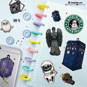 Doctor Who Inspired Sticker Sheet. Illustration, Planner, Journal ...