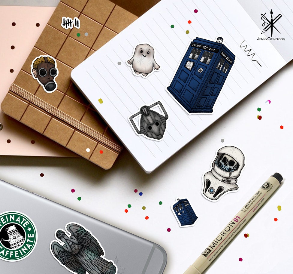 MINI SET Doctor Who Inspired Sticker Sheet. Illustration - Etsy