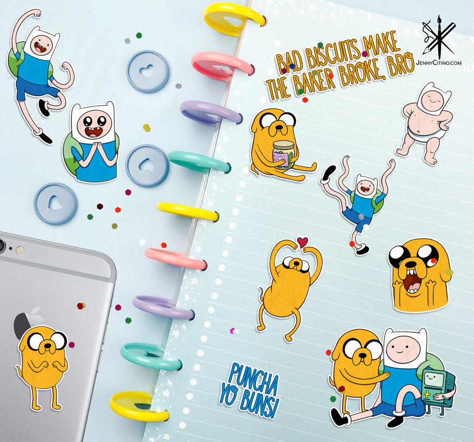 MINI Finn and Jake Inspired Sticker Sheet Set. Illustration | Etsy