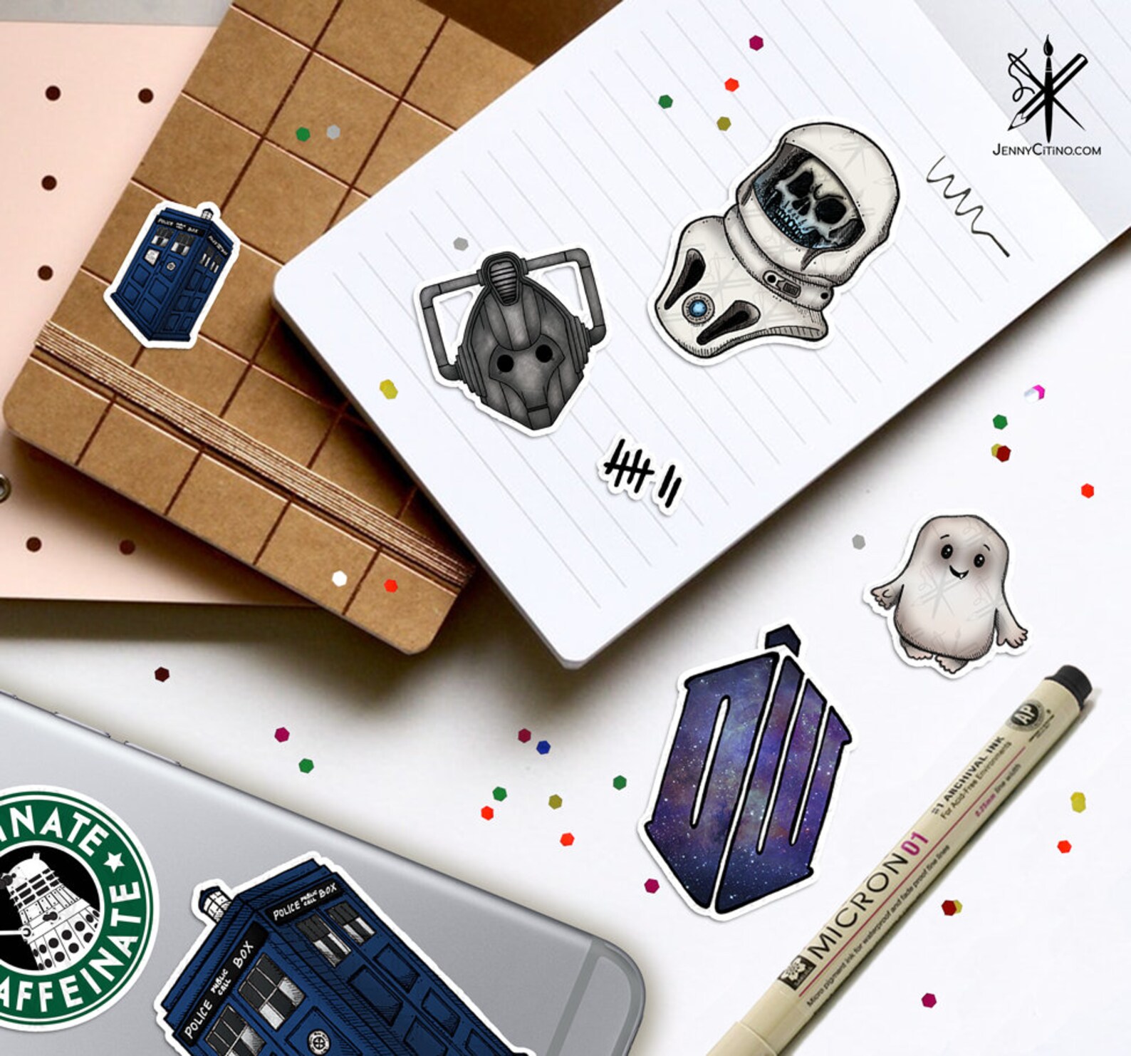 Doctor Who Inspired Sticker Sheet. Illustration Planner - Etsy