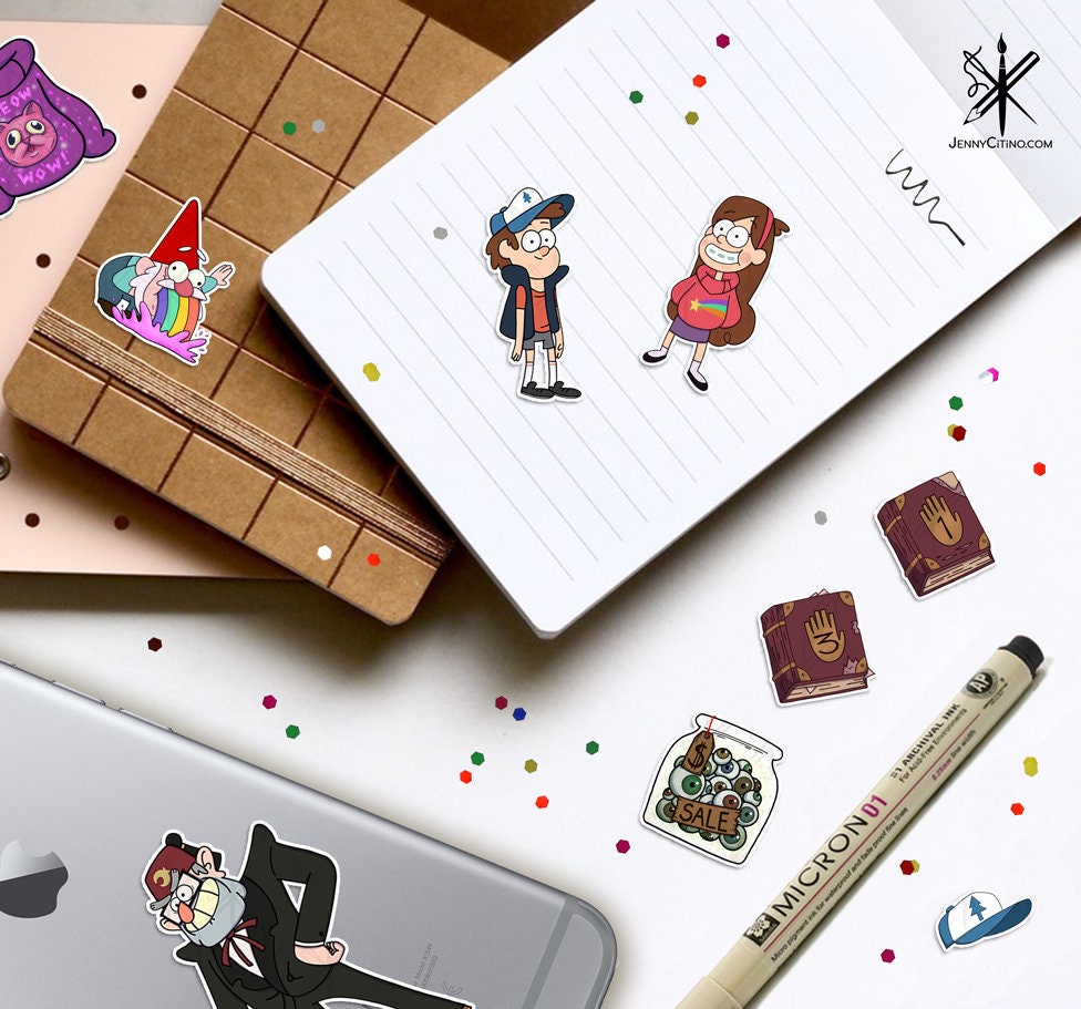 MINI SET Gravity Falls Inspired Sticker Sheet 1. Illustration - Etsy