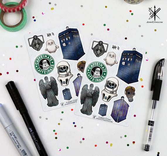 MINI SET Doctor Who Inspired Sticker Sheet. Illustration - Etsy