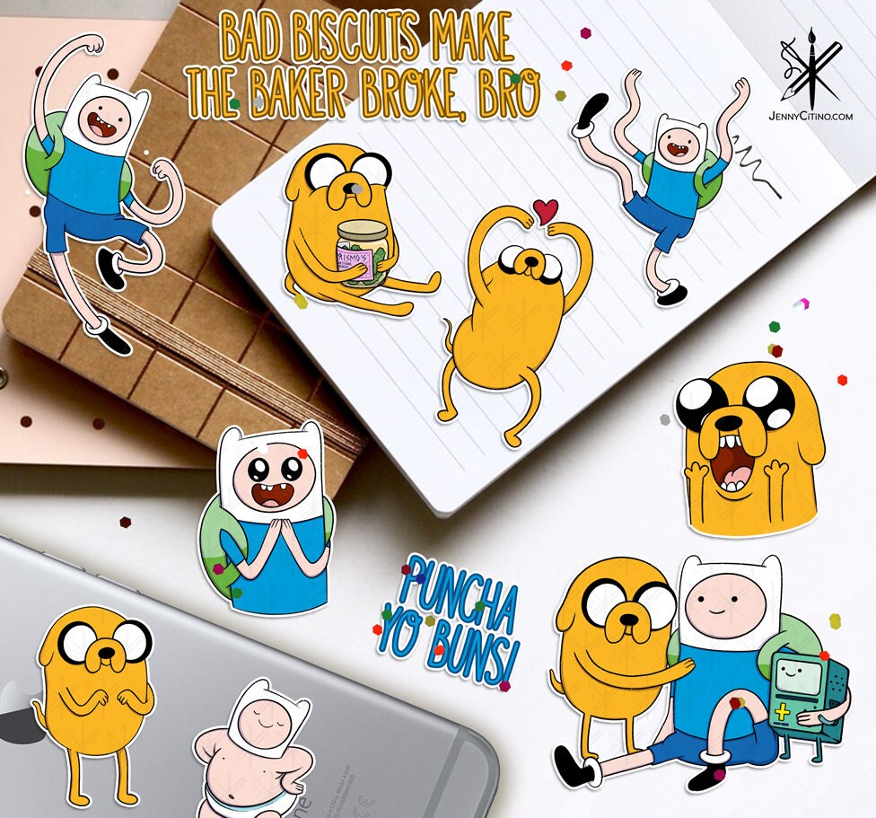 Finn and Jake Inspired Sticker Sheet. Illustration Planner | Etsy