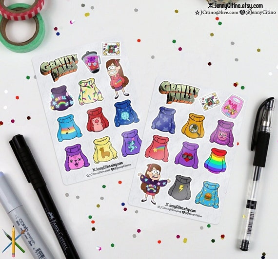 MINI SET Gravity Falls Inspired Sticker Sheet 3. Illustration - Etsy