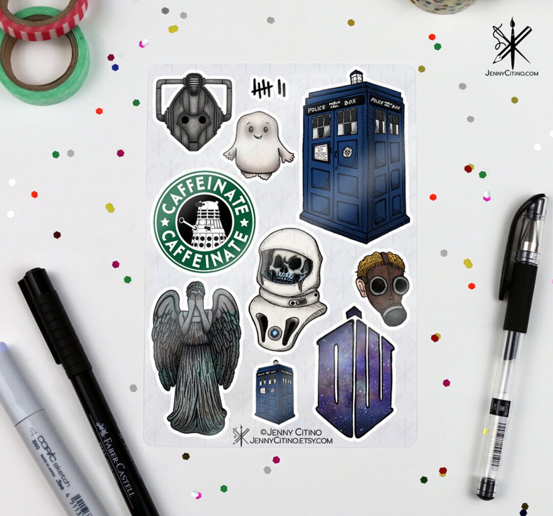 Doctor Who Inspired Sticker Sheet. Illustration Planner - Etsy