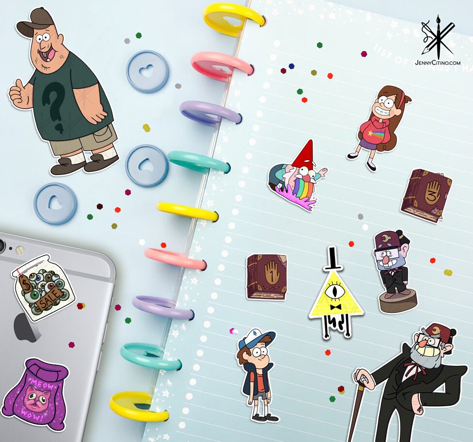 MINI SET Gravity Falls Inspired Sticker Sheet 1. Illustration - Etsy