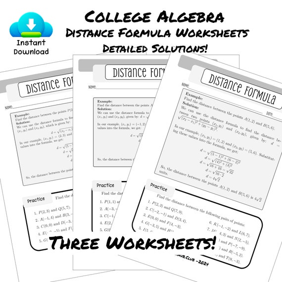 Distance Formula Worksheets Distance Worksheets Math Fun Worksheets