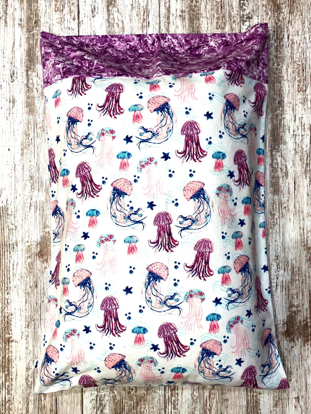 Medusas de colores, medusas, funda de almohada, franela, ropa de cama ...