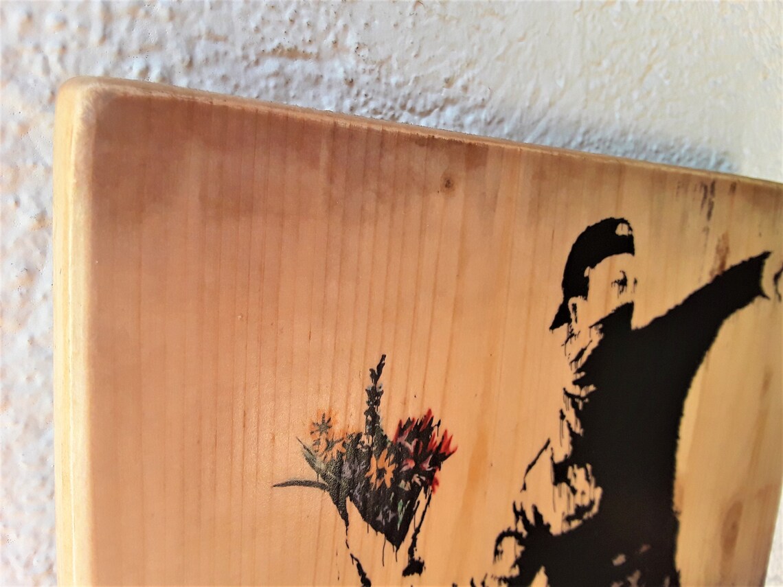 Banksy print gift Flower Thrower Street Art | Etsy
