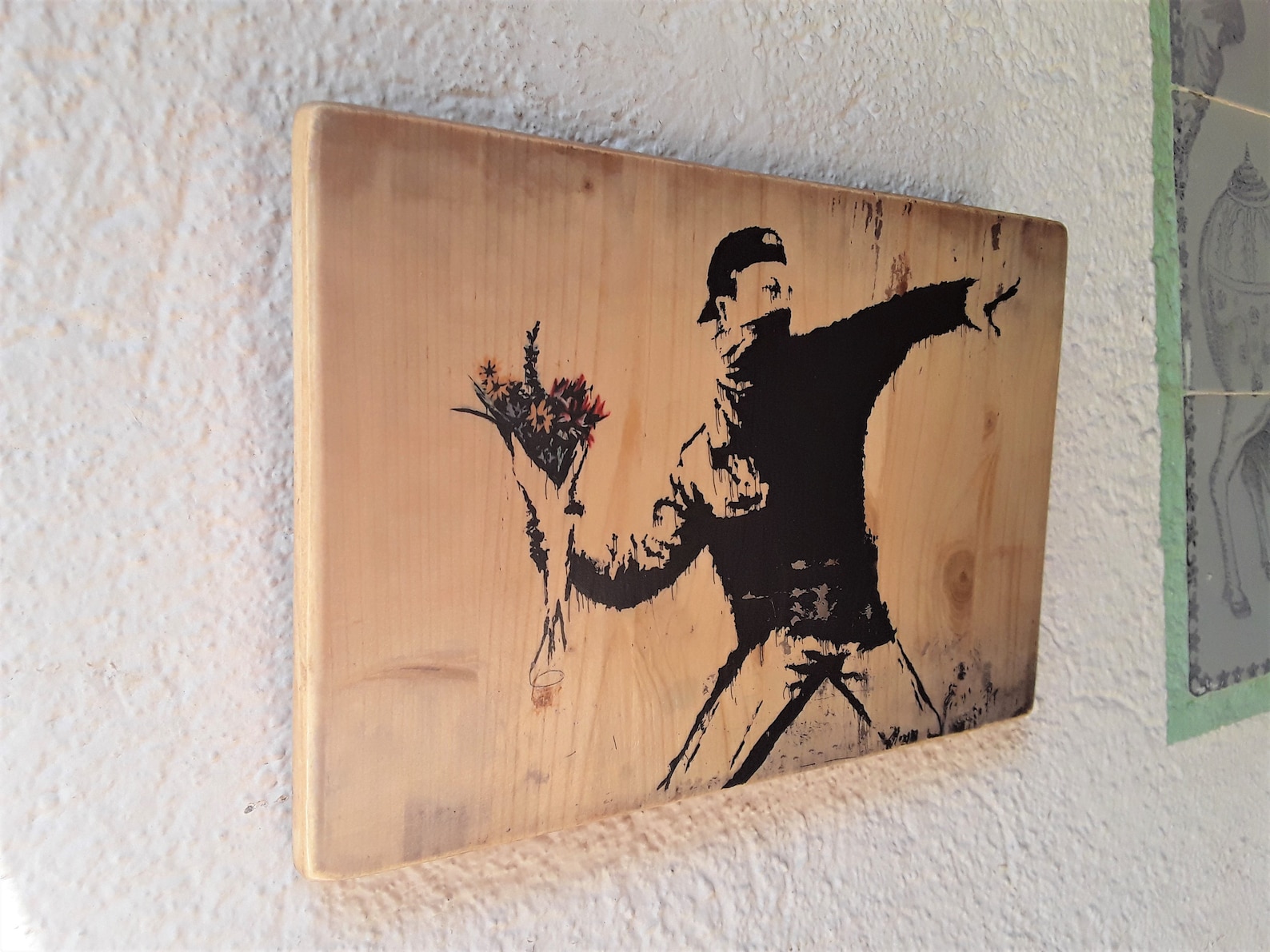 Banksy print gift Flower Thrower Street Art | Etsy