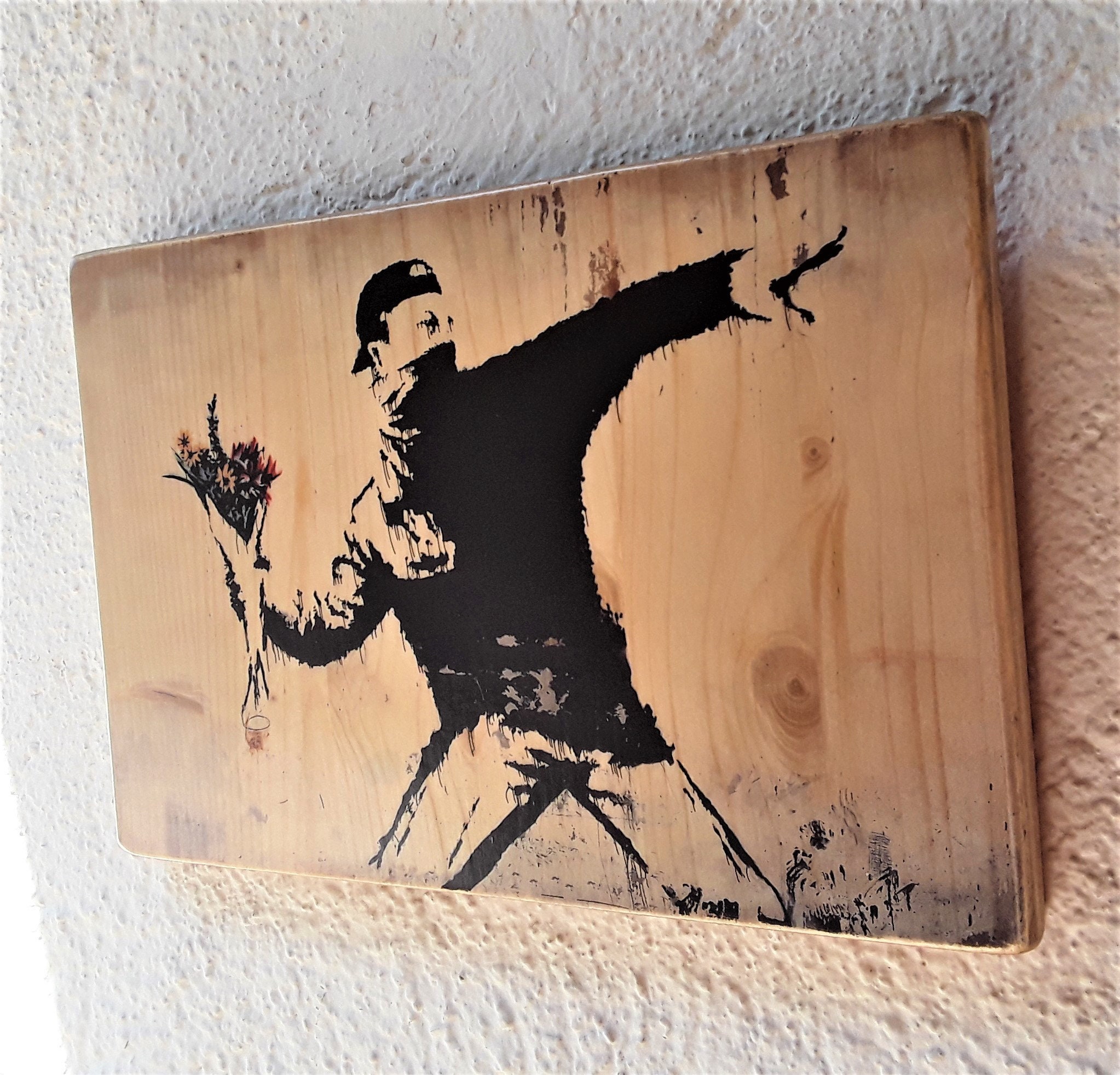 Banksy print gift Flower Thrower Street Art | Etsy