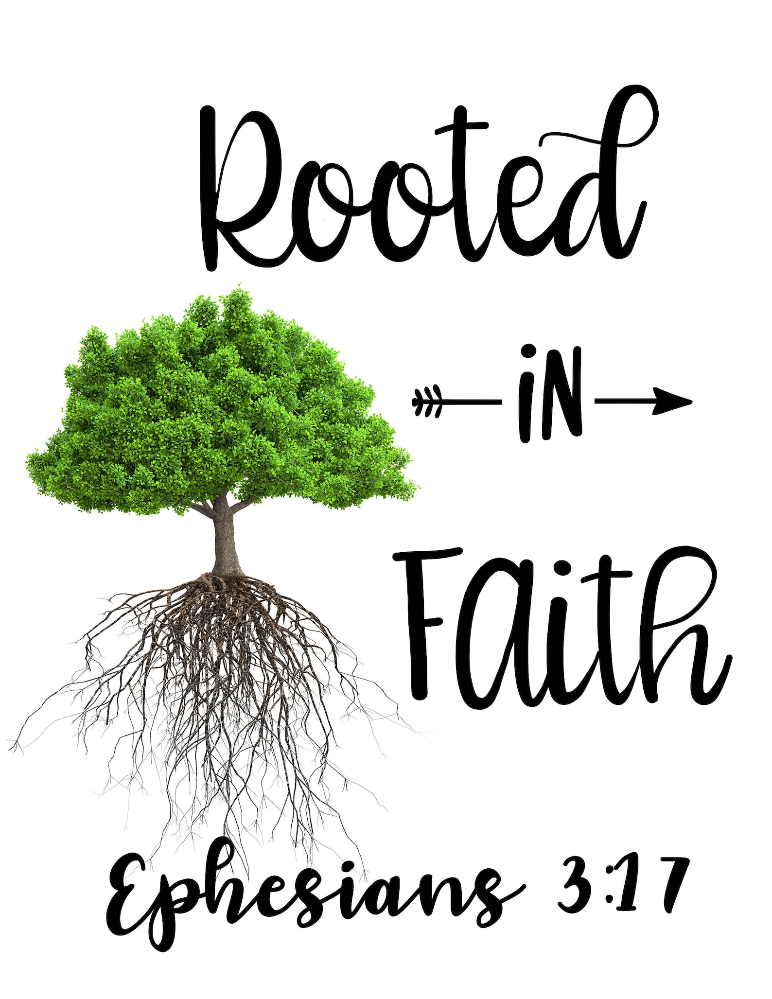 Bible Verse Art Download and Printable Rooted in Faith | Etsy