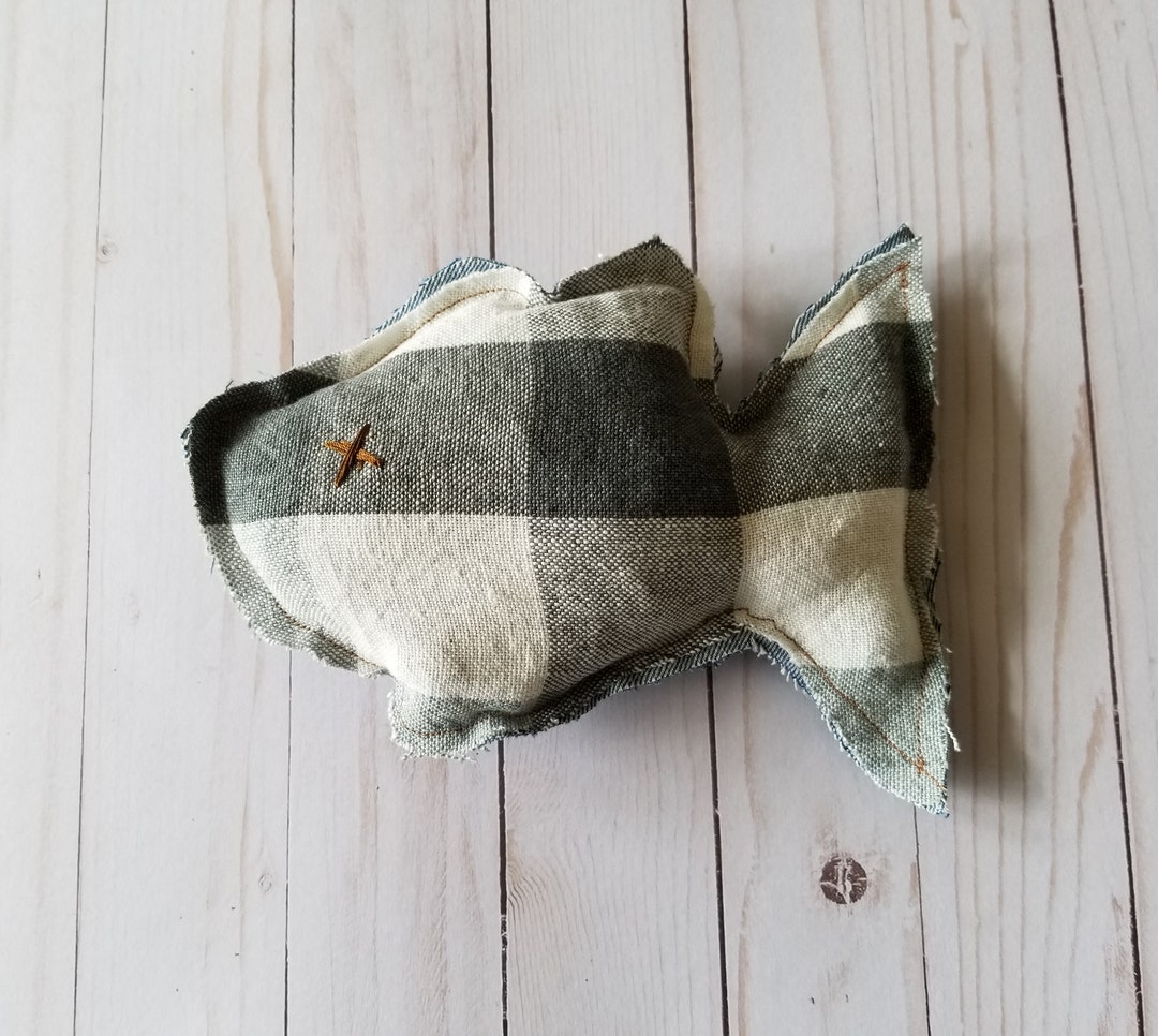 Recycled Denim Catnip Fish Toy - Kitty Kicker - Etsy