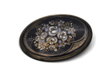 Vintage Michaela Frey Regency Floral Design With Gold and Black ...