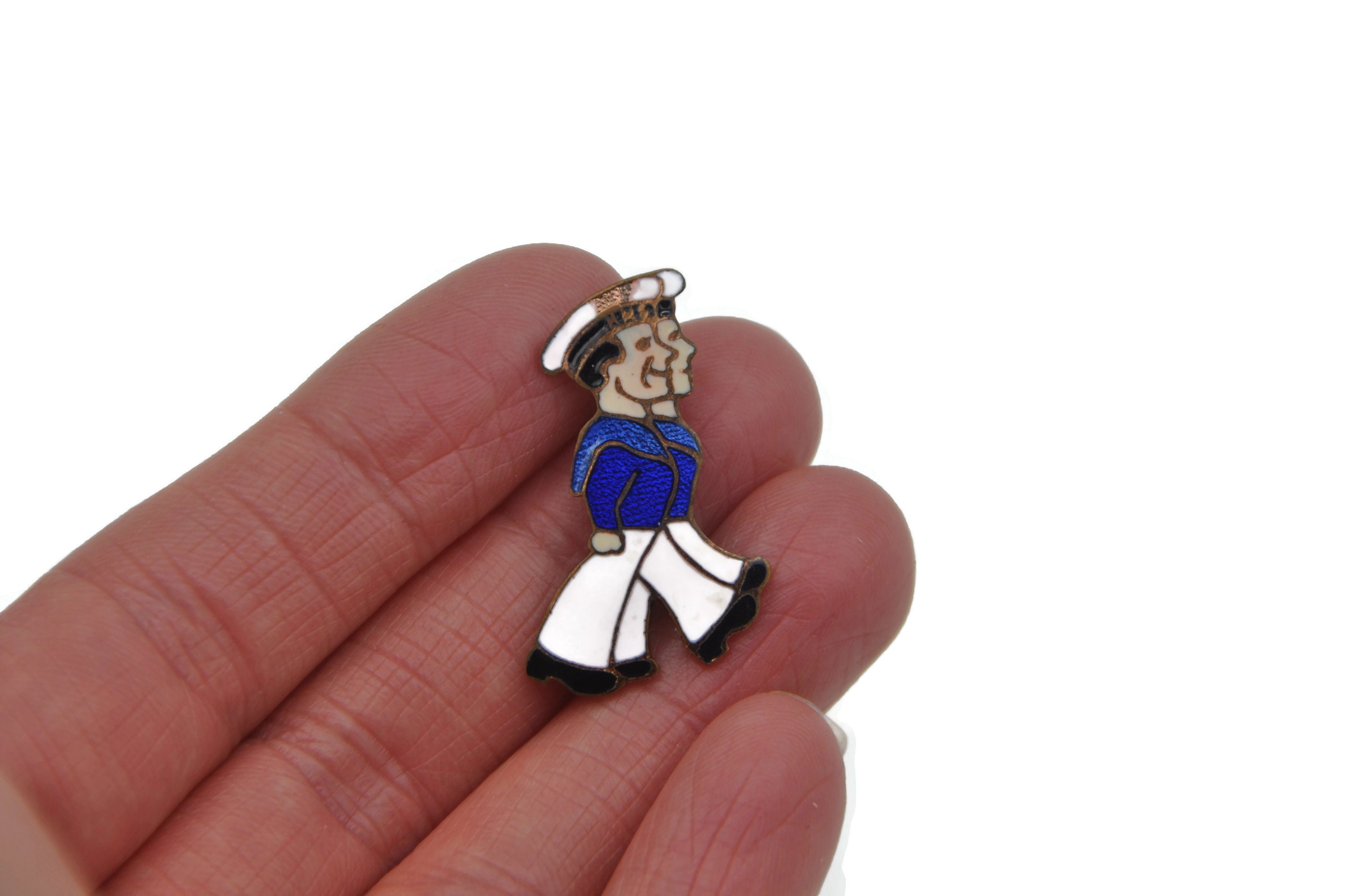 Vintage Enamel Sailor Pin Small Sailors Brooch | Etsy