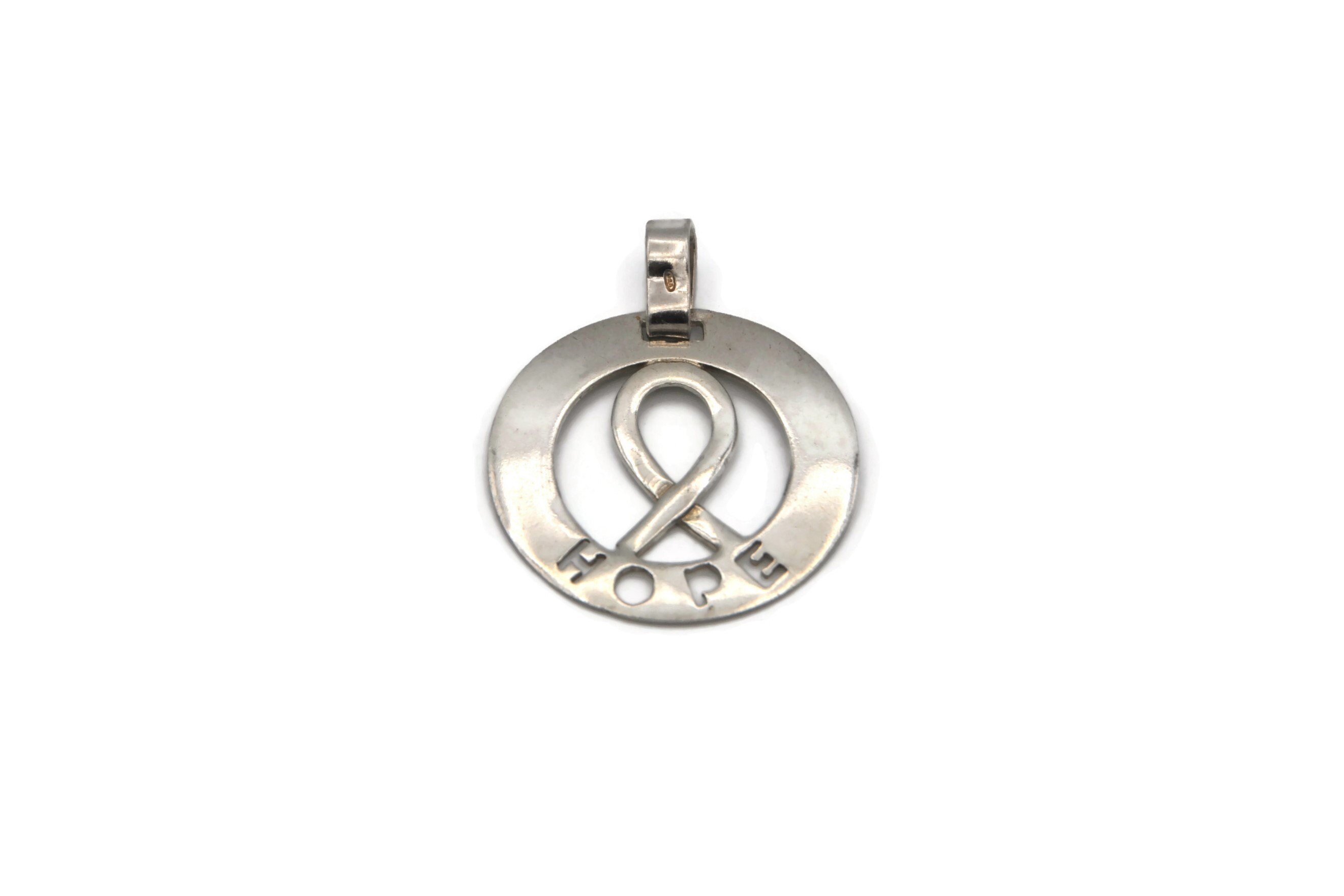 925 Silver Hope Pendant Sterling Silver Round Pendant Hope - Etsy UK