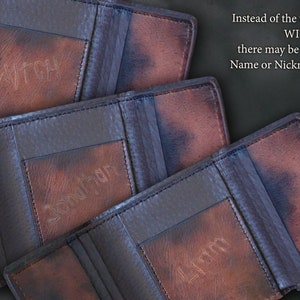 Compact Men's Trifold 'pyramid Head', Hand Painting, Hand Made Leather ...